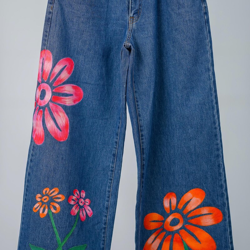 Hand Painted Jeans - Etsy