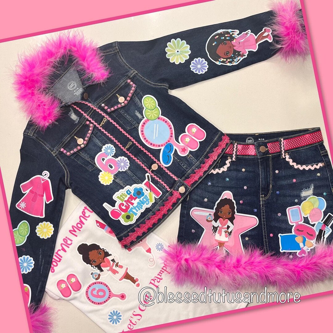 Spa Birthday Outfit - Spa Birthday Denim Set - Etsy