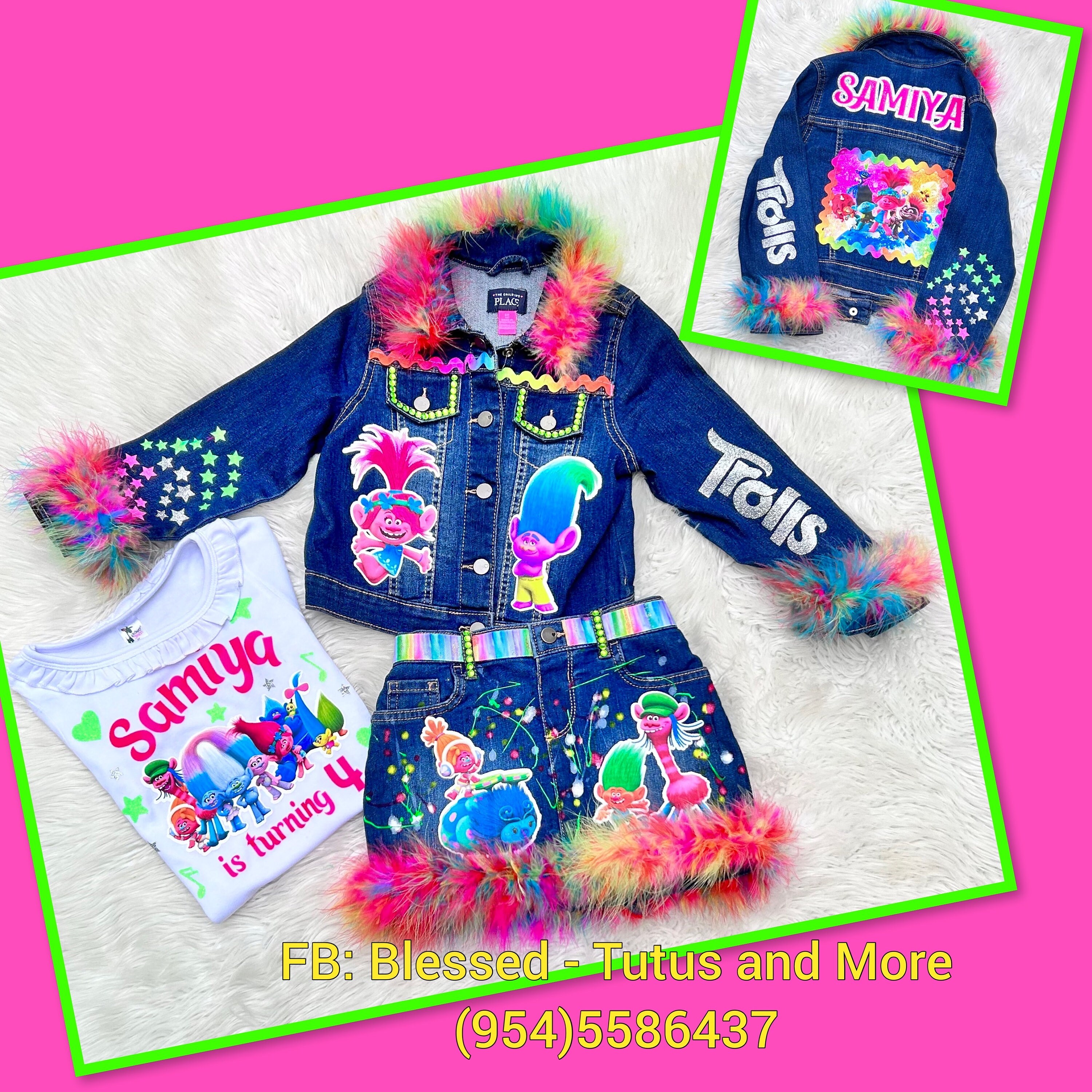 Trolls Outfit - Trolls Jeans - Trolls Denim Set - Trolls Jeans Set ...
