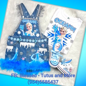 FROZEN Denim Set - FROZEN Denim Outfit - FROZEN Birthday Outfit - Etsy