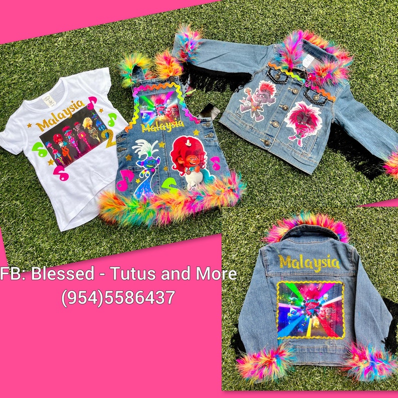 Trolls Outfit - Trolls Jeans - Trolls Denim Set - Trolls Jeans Set ...