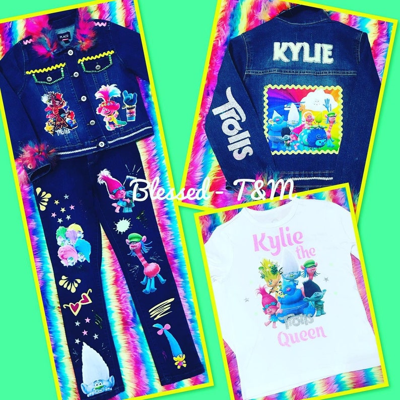 Trolls Outfit - Trolls Jeans - Trolls Denim Set - Trolls Jeans Set ...