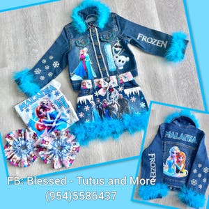 FROZEN Denim Set - FROZEN Denim Outfit - FROZEN Birthday Outfit - Etsy