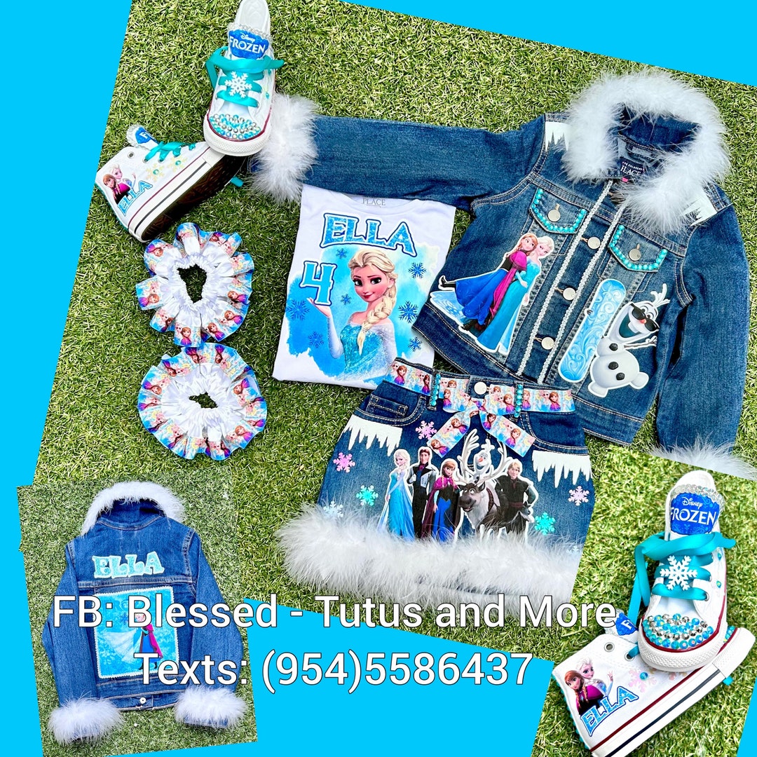 FROZEN Denim Set - FROZEN Denim Outfit - FROZEN Birthday Outfit - Etsy