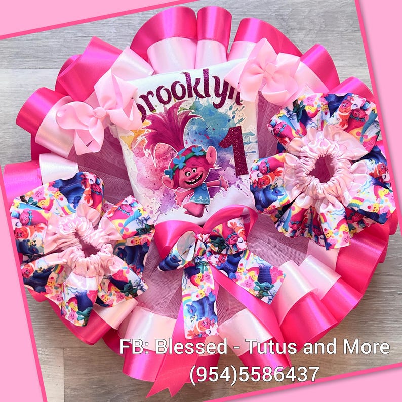 Trolls Tutu Set - Tutu Set - Custom Tutu Set - Multicolor Tutu Set ...