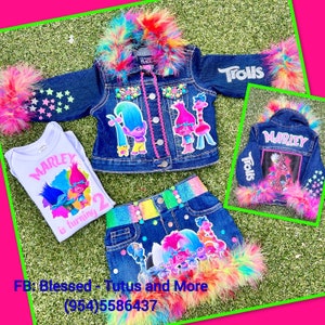 Trolls Outfit - Trolls Jeans - Trolls Denim Set - Trolls Jeans Set ...