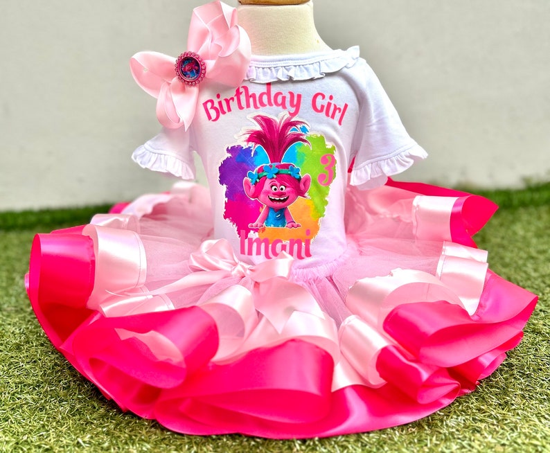 Trolls Tutu Set - Tutu Set - Custom Tutu Set - Multicolor Tutu Set ...