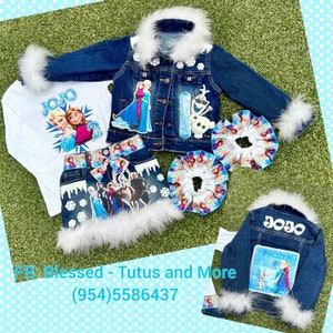 FROZEN Denim Set - FROZEN Denim Outfit - FROZEN Birthday Outfit - Etsy