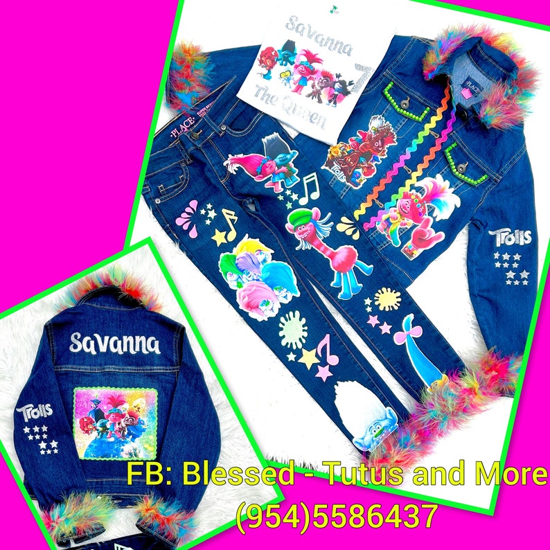 Trolls Outfit - Trolls Jeans - Trolls Denim Set - Trolls Jeans Set ...
