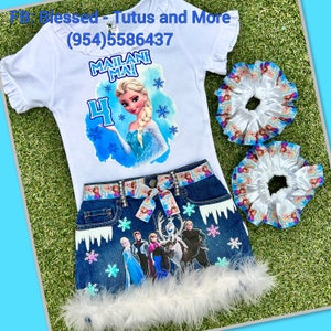FROZEN Denim Set - FROZEN Denim Outfit - FROZEN Birthday Outfit - Etsy
