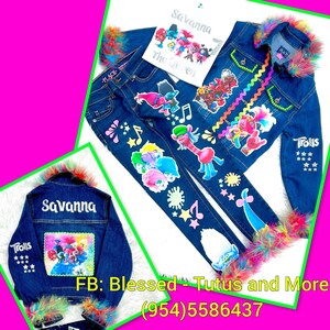 Trolls Outfit - Trolls Jeans - Trolls Denim Set - Trolls Jeans Set ...