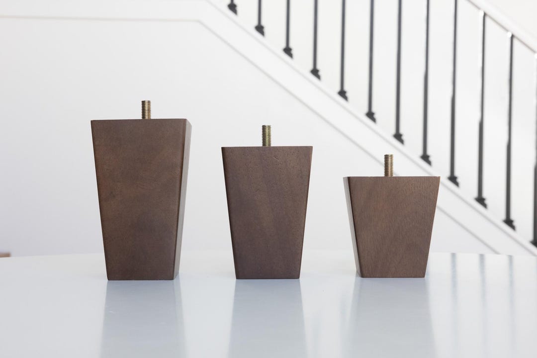 Walnut Square Furniture Legs Set of 4, Premium 3, 4, 5, 6, 8, 10, 12 ...