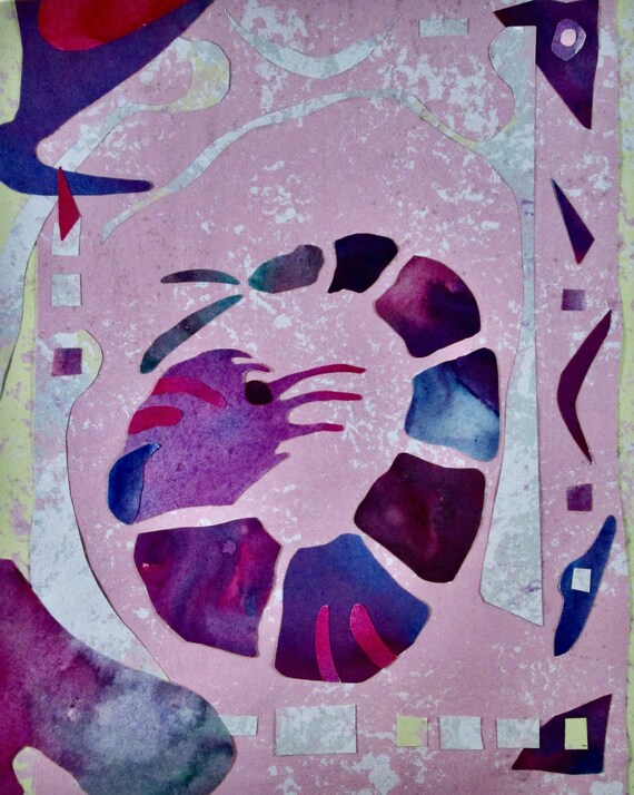 Original Painted Collage Crustacean IV 9.5 X 12 2011 | Etsy