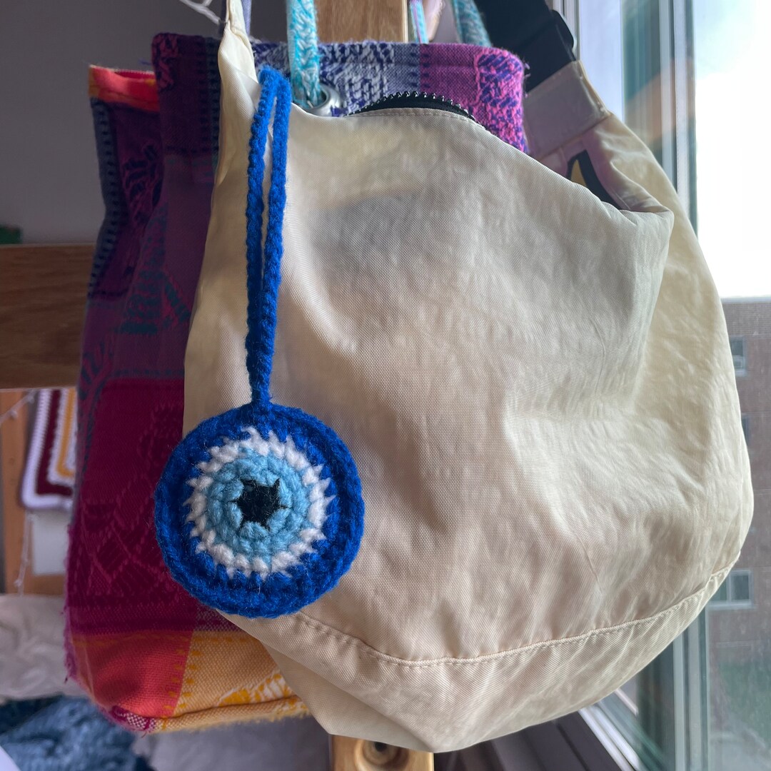 Evil Eye Crochet Bag Charm - Etsy