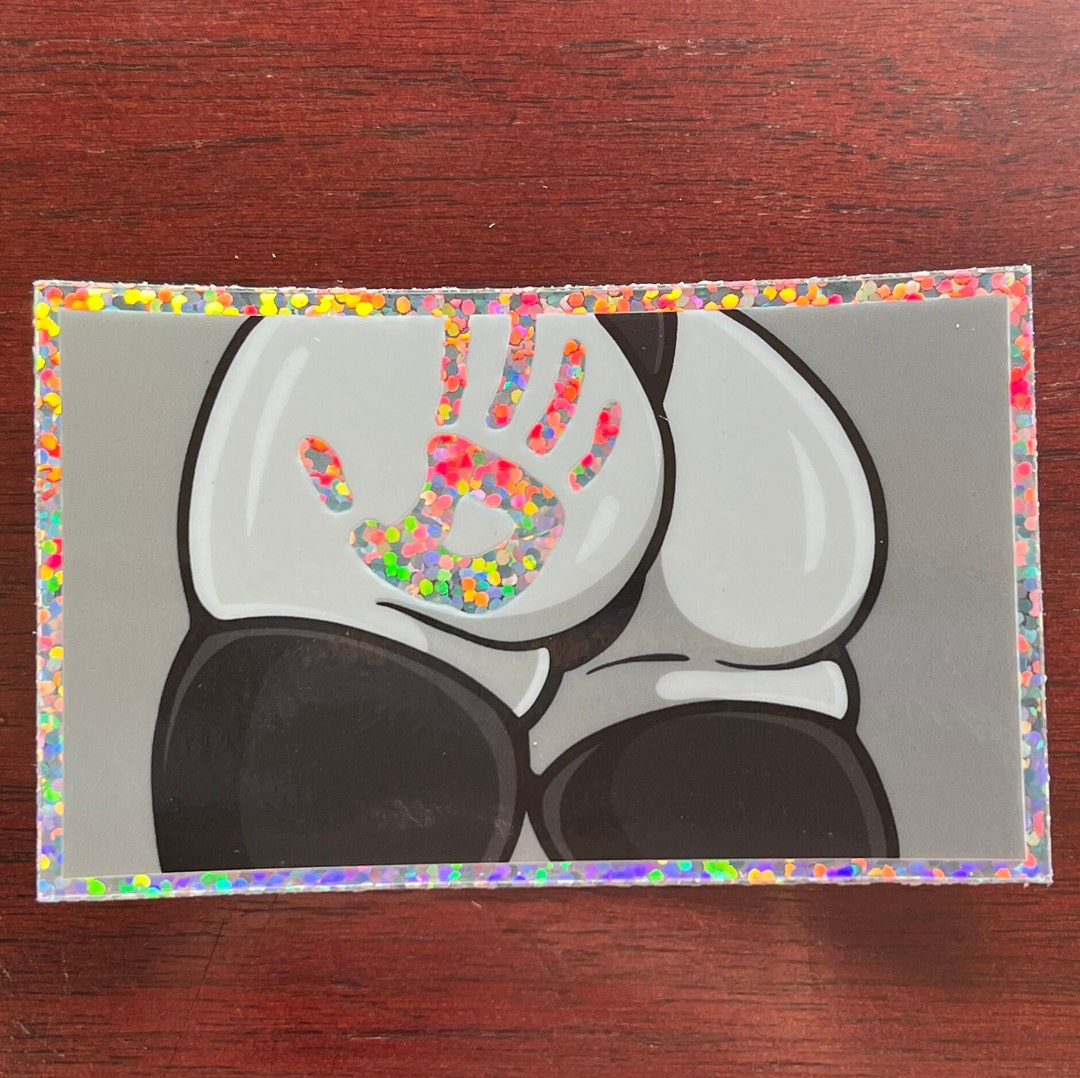 Holographic Sexy Anime Ecchi Sticker | Handprint Butt Sticker | Lewd ...