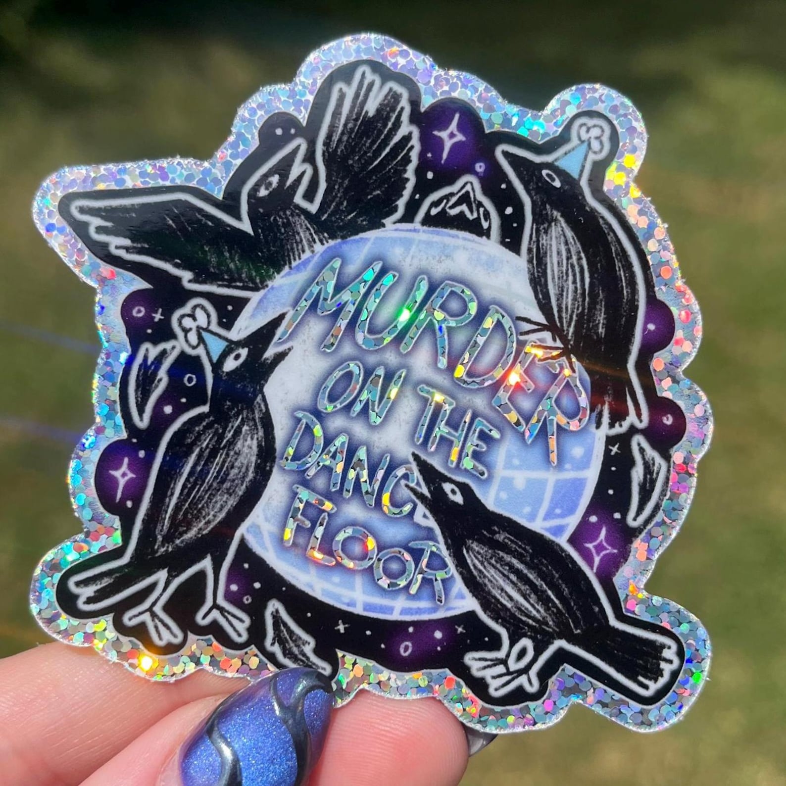 Holographic Murder Crow Sticker | Funny Bird Laptop Decal - Etsy