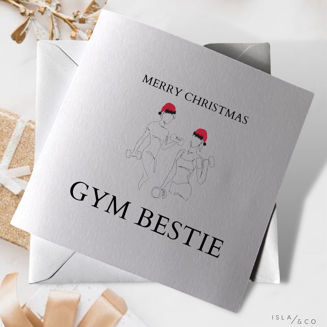 Merry Christmas Gym Bestie Christmas Cards Christmas Gifts Gym ...