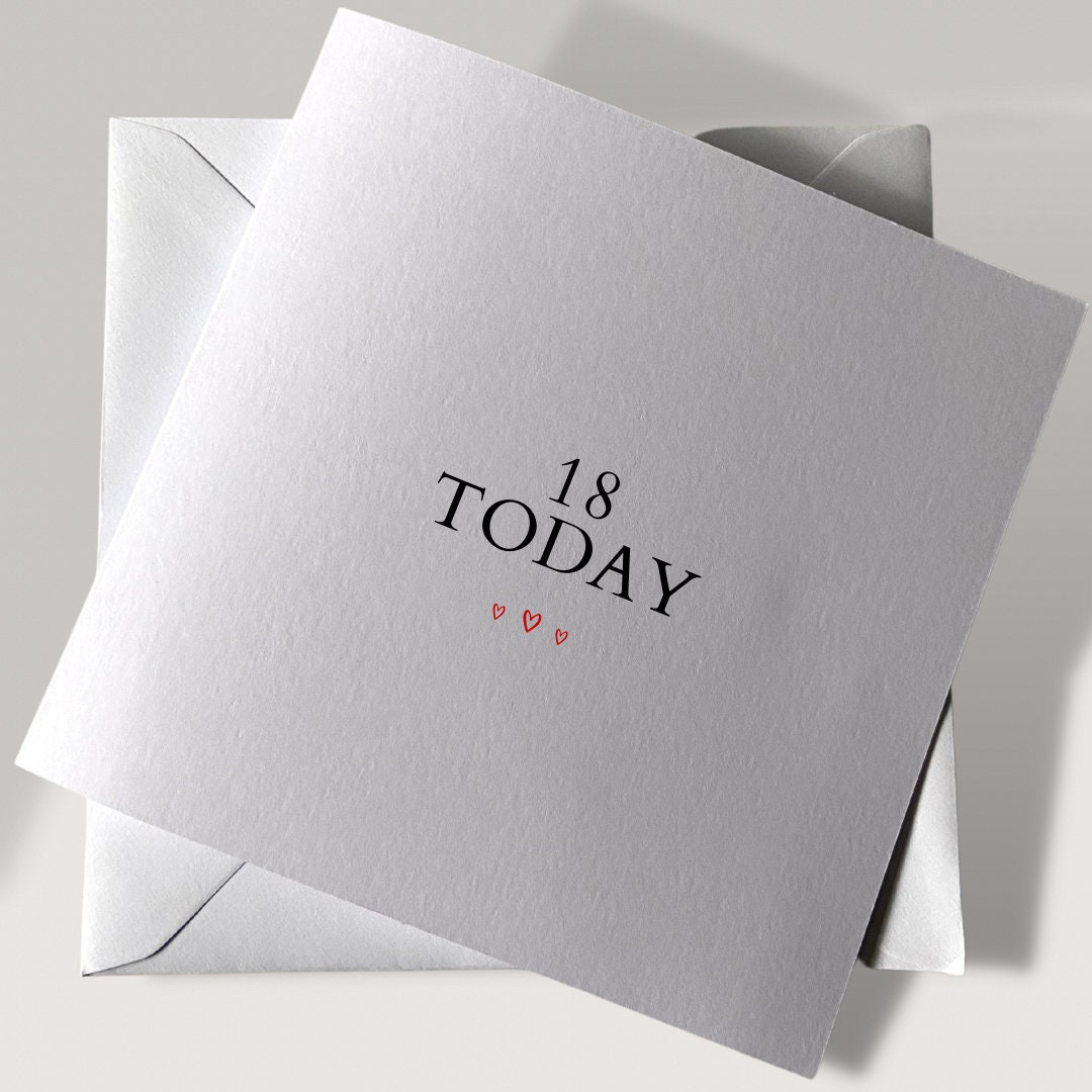 18 Today Birthday Card / Happy 18th Birthday Card for Her / Birthday ...