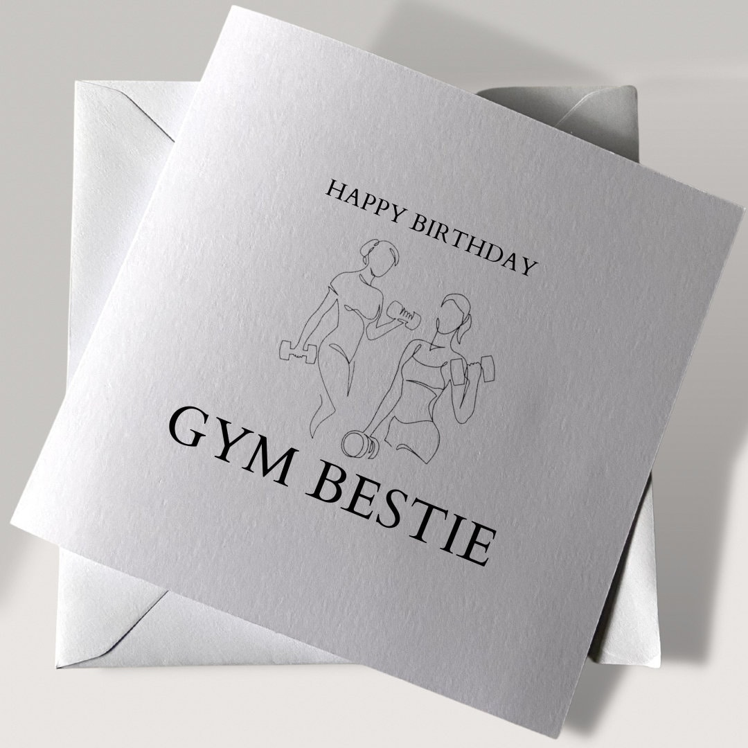 Happy Birthday Gym Bestie Card / Happy Birthday Cards / Gym Girl Gifts ...