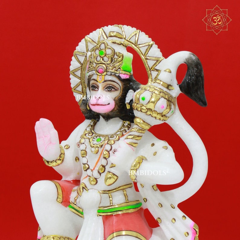 Hanuman Statue, Marble Hanuman Murti in Small in 9inch for Home and ...