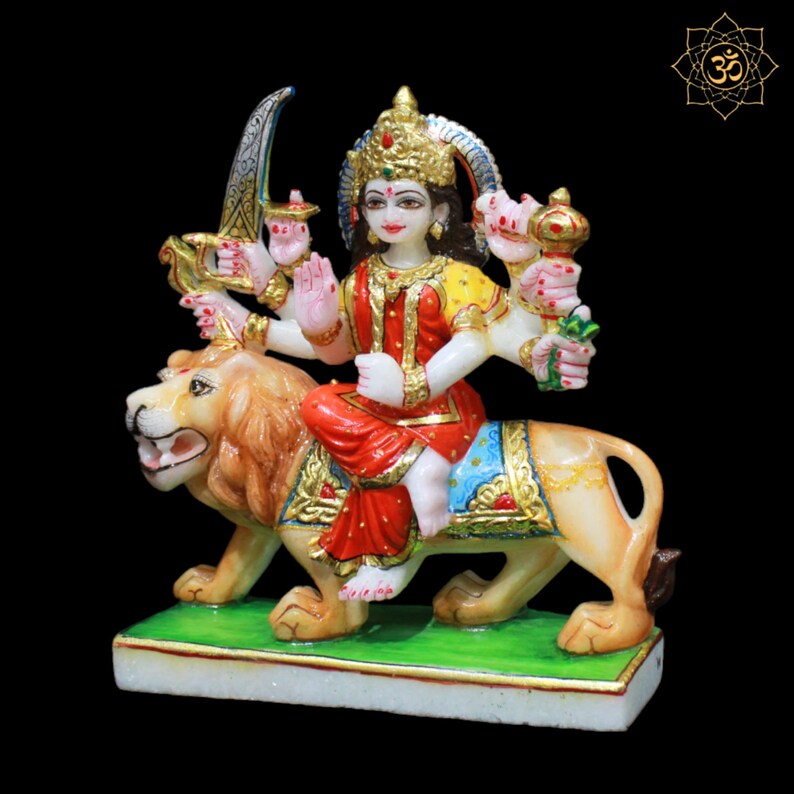 Durga Statue, Marble Durga Maa Statue Made in Natural Marble in 9inches ...