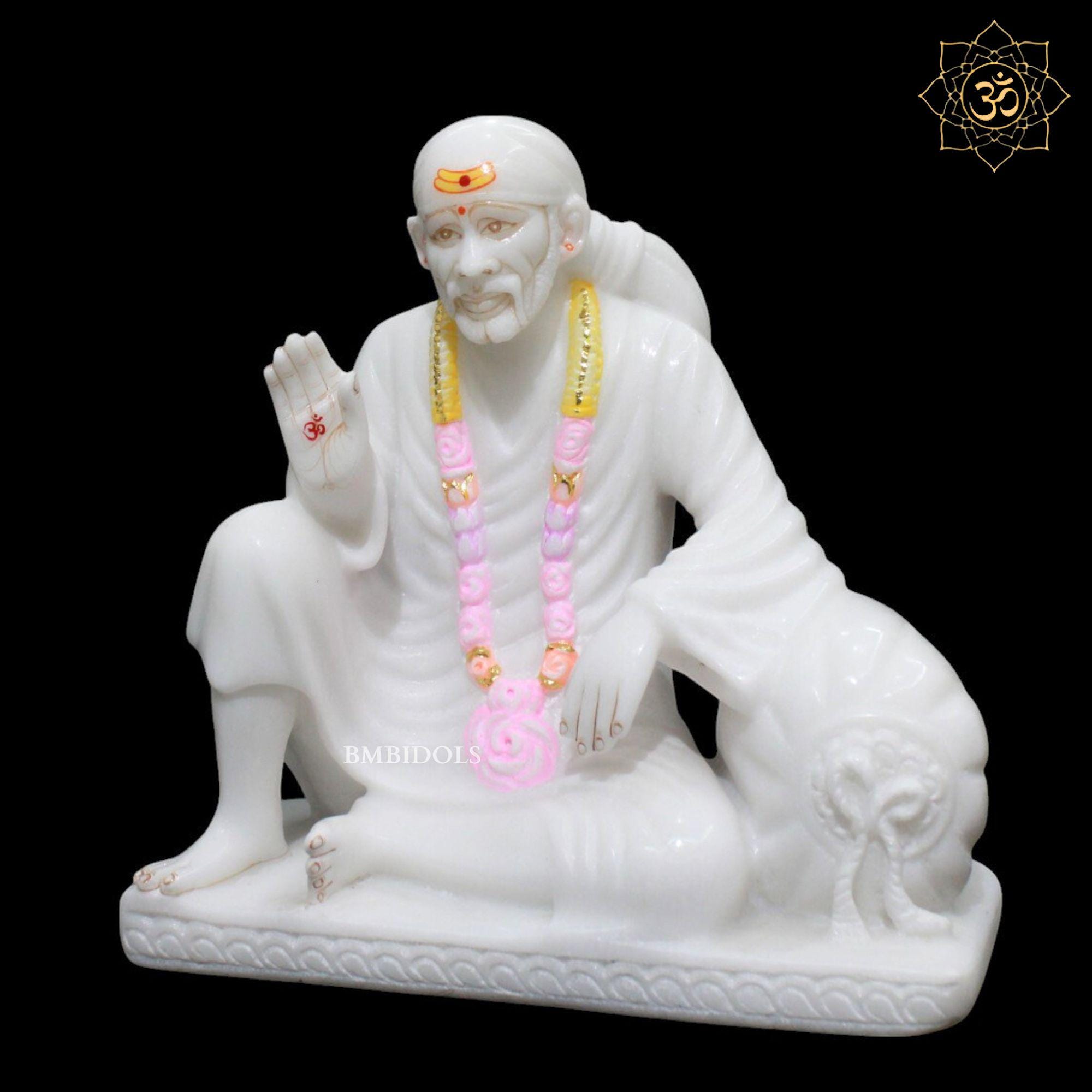 Sai Baba Statue, Marble Sai Baba Idol Made in Natural White Marble in ...