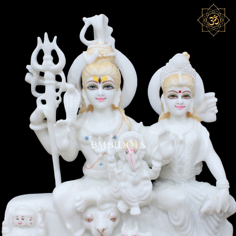 Shiv Parivar Statue Marble Shiva Parvati Murti Made in - Etsy