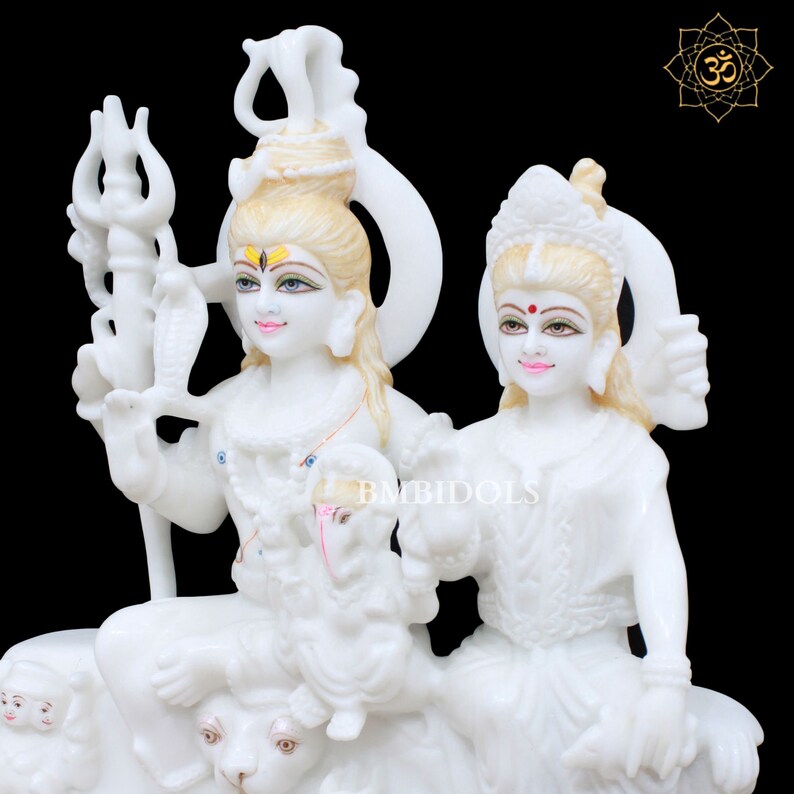 Shiv Parivar Statue Marble Shiva Parvati Murti Made in - Etsy