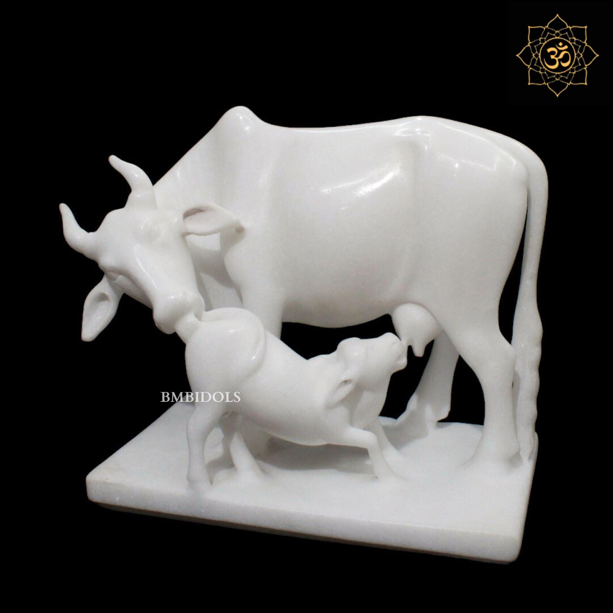 Kamdhenu Statue, Cow & Calf Marble Statue in Kamdhenu in 10inches Made ...