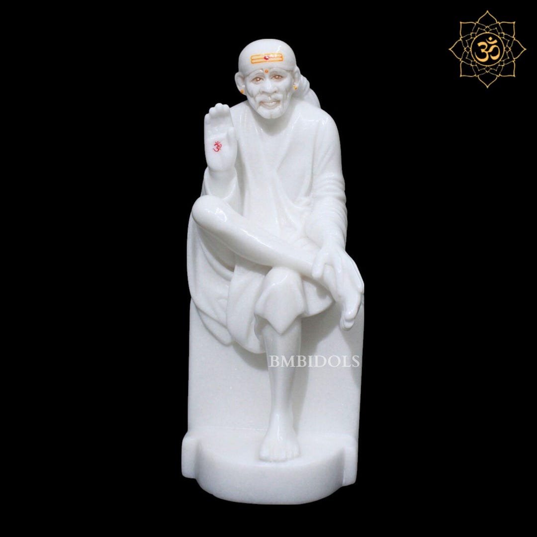 Sai Baba Statue, Marble Sai Baba Idol Made in Natural White Marble in ...