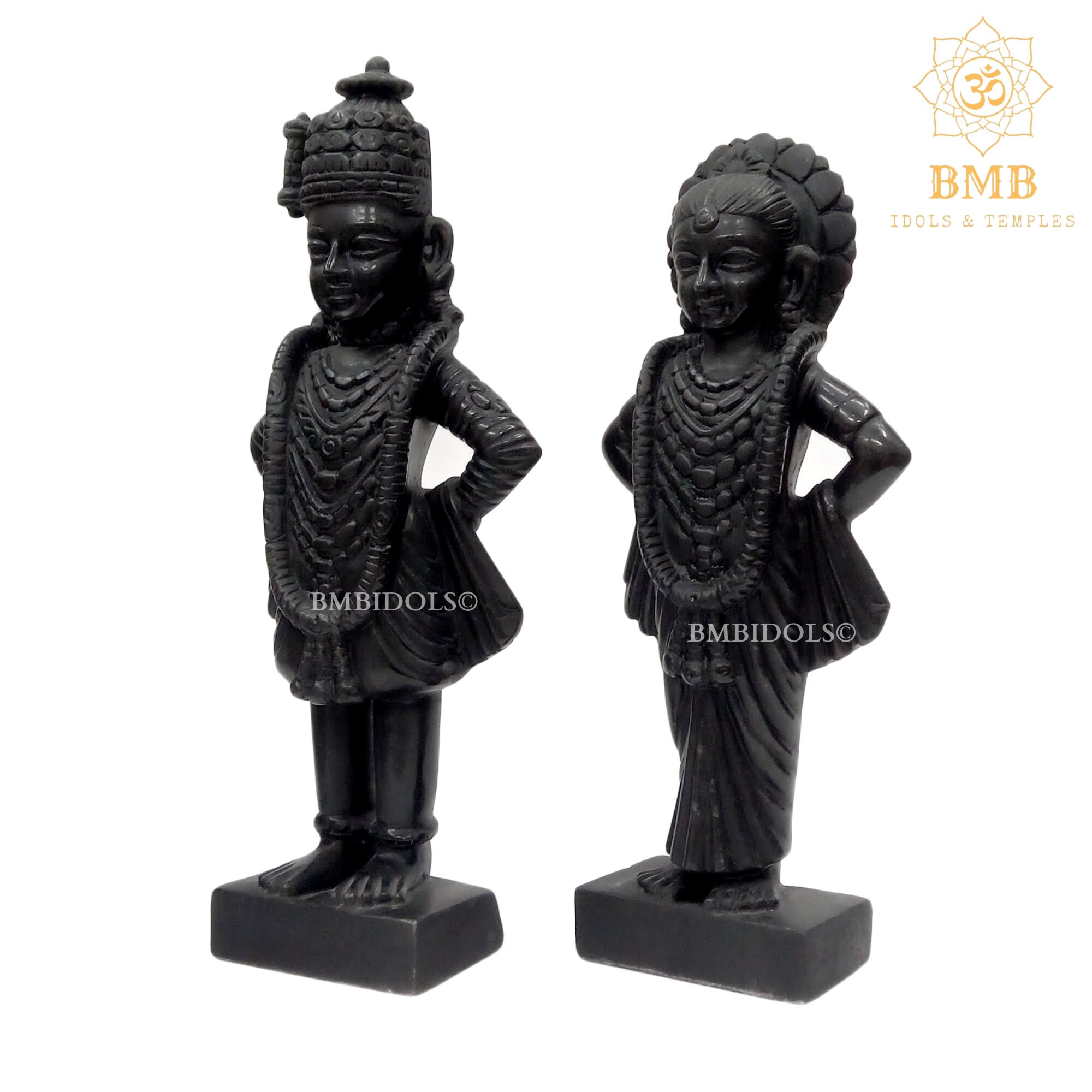 Vitthal Rukmini Statue, Black Vitthal Rukmini Statue Made in Pure Black ...