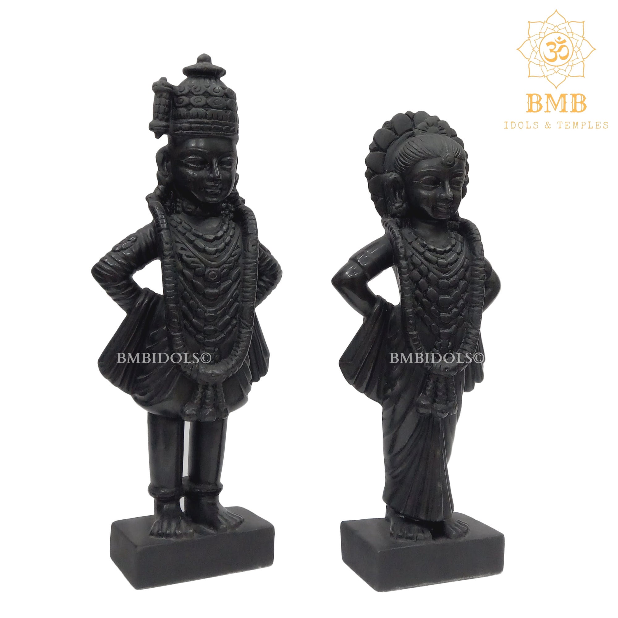 Vitthal Rukmini Statue, Black Vitthal Rukmini Statue Made in Pure Black ...