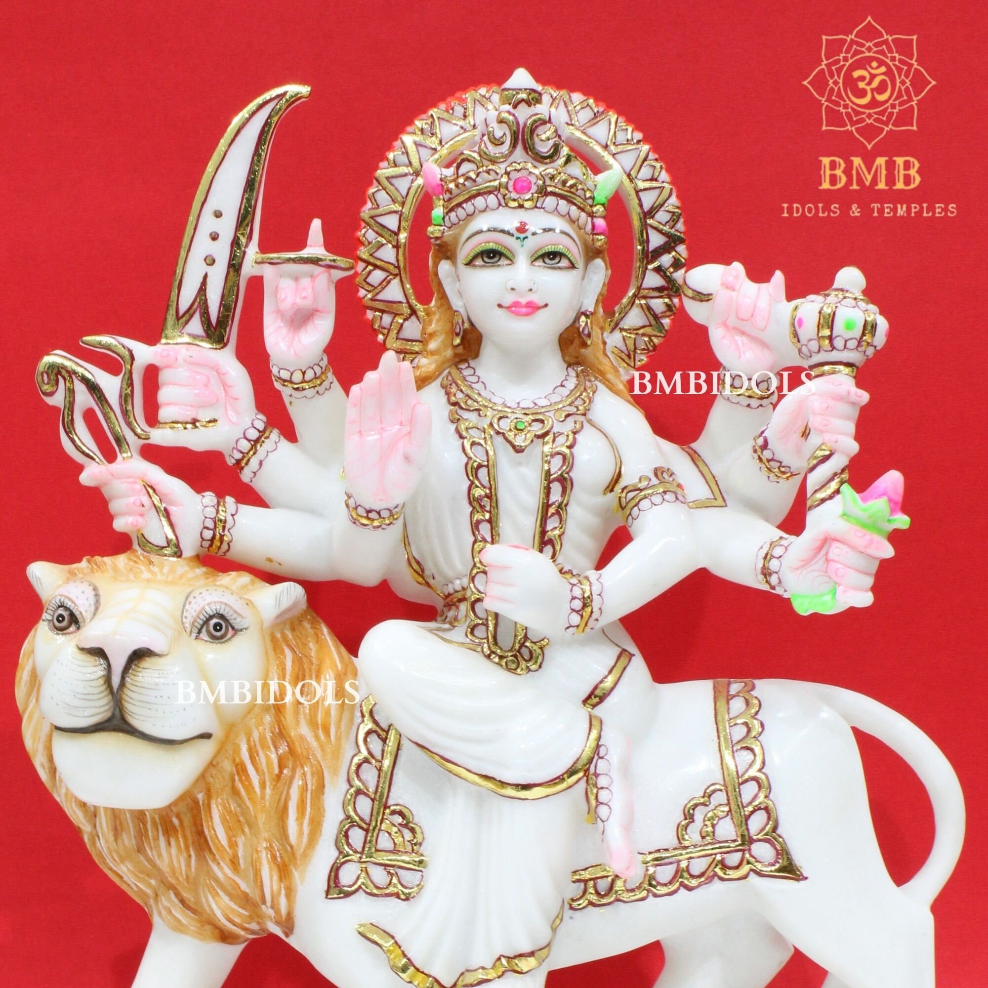 Durga Statue, Marble Durga Maa Statue Made in 15inches Makrana Marble ...