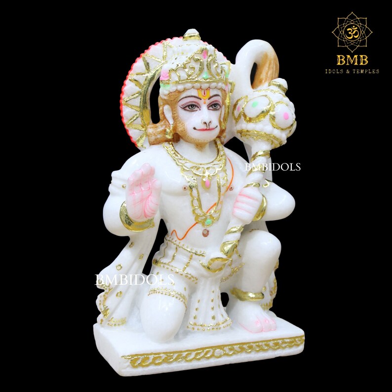 Hanuman Statue, Marble Hanuman Murti in Small in 9inch for Home and Temples, Marble Hanuman Idol ...