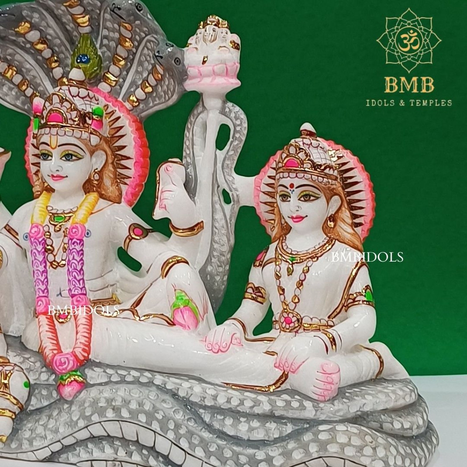 Lakshmi Narayan Statue, Marble Laxmi Narayan Murti Made in Pure White ...