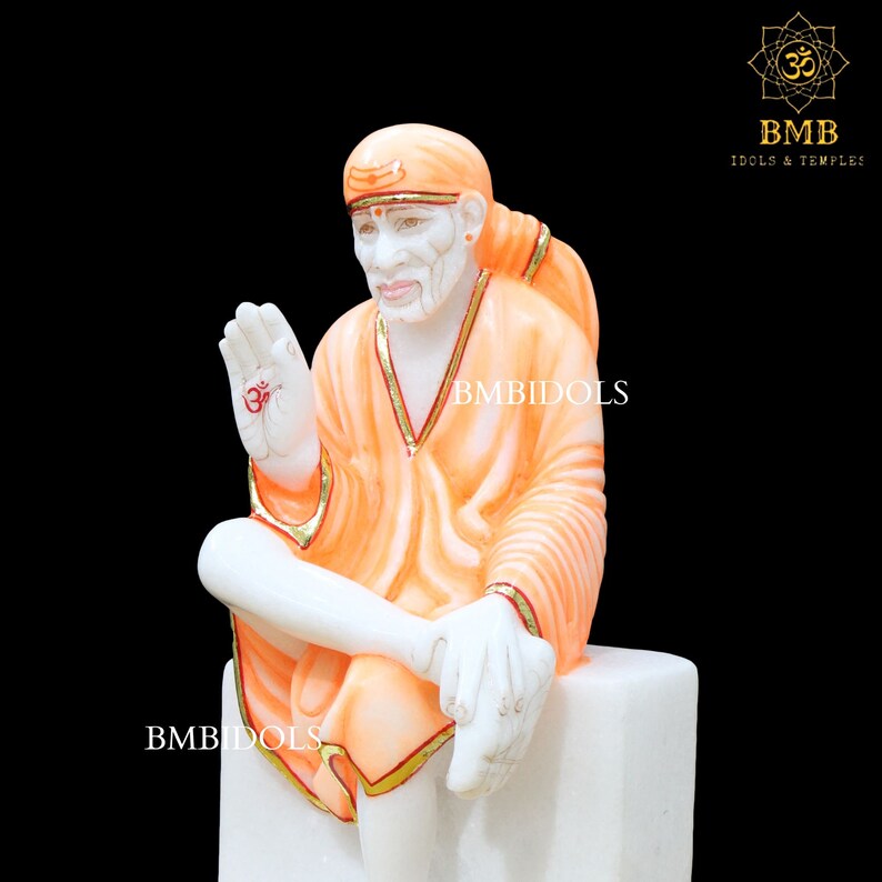 Sai Baba Statue, Marble Sai Baba Idol Made in Natural White Marble in ...