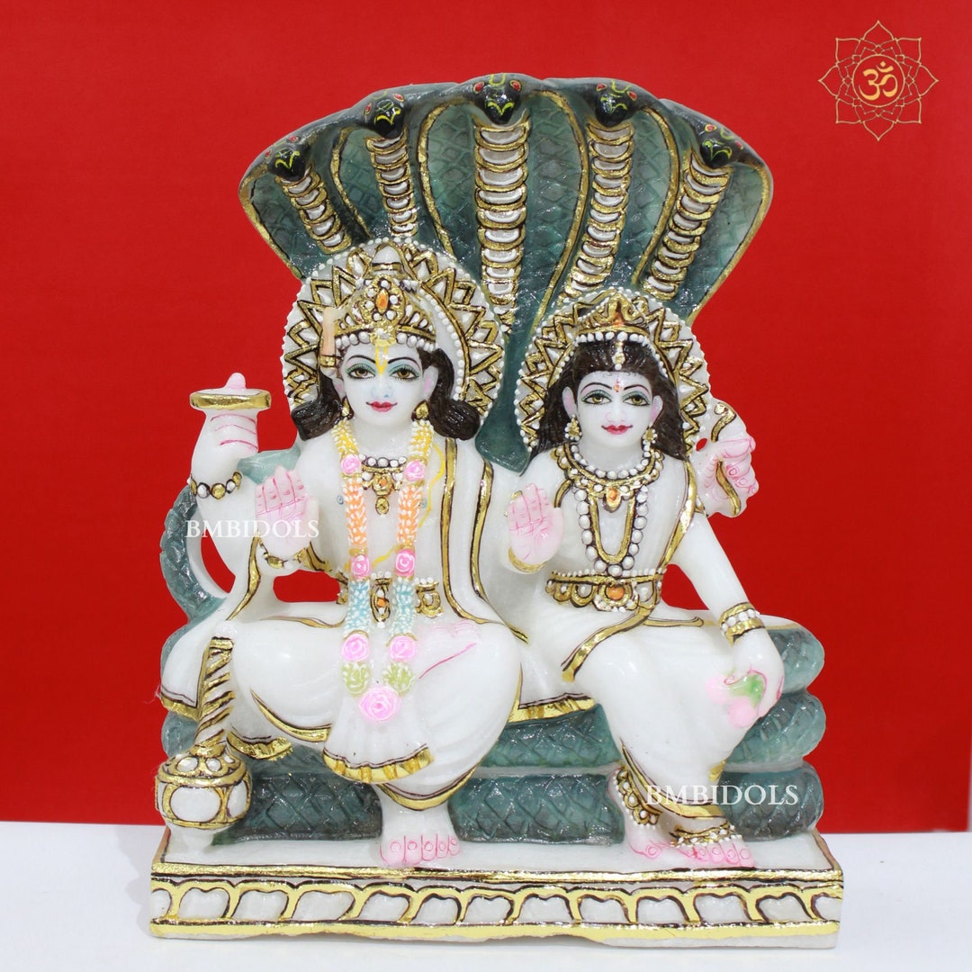 Vishnu Lakshmi Statue Marble Lakshmi Narayan Murti Made In Marble