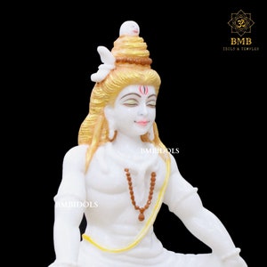 Shiva Statue, Marble Shiva Murti Made in White Makrana Marble for Home ...