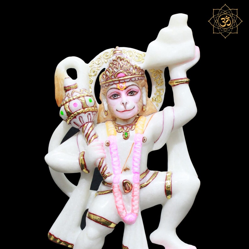 Hanuman Statue, Marble Hanuman Statue in Pure White Natural Marble in ...