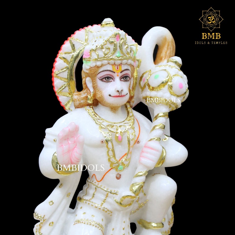 Hanuman Statue, Marble Hanuman Murti in Small in 9inch for Home and ...