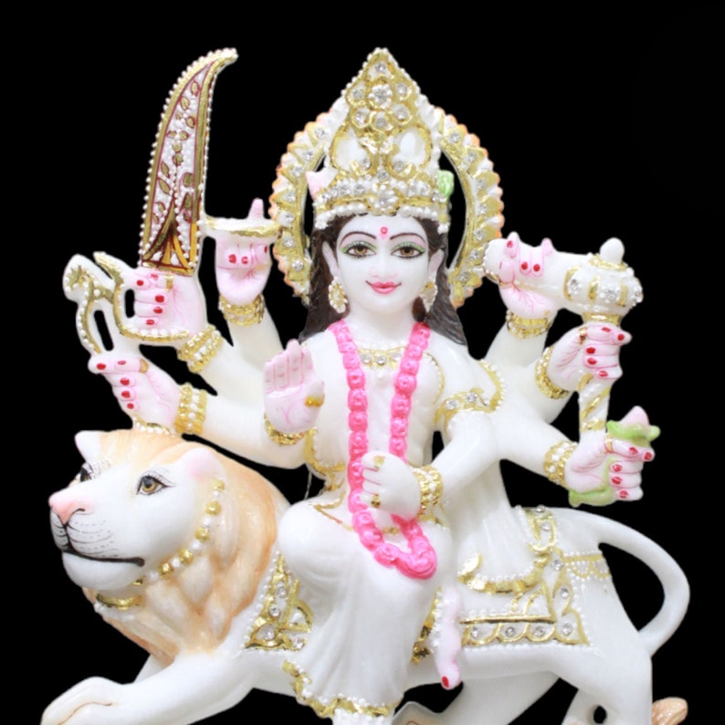 Durga Statue Marble Durga Maa Statue Made in 12inches Makrana - Etsy