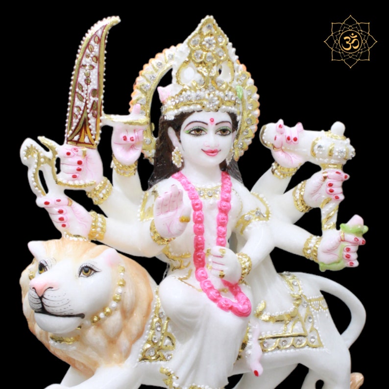 Durga Statue Marble Durga Maa Statue Made in 12inches Makrana - Etsy