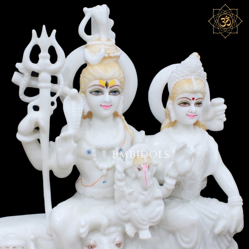 Shiv Parivar Statue Marble Shiva Parvati Murti Made in - Etsy