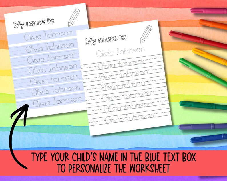 Editable Name Tracing Worksheet for Pre-k, Homeschool Printable (PDF ...