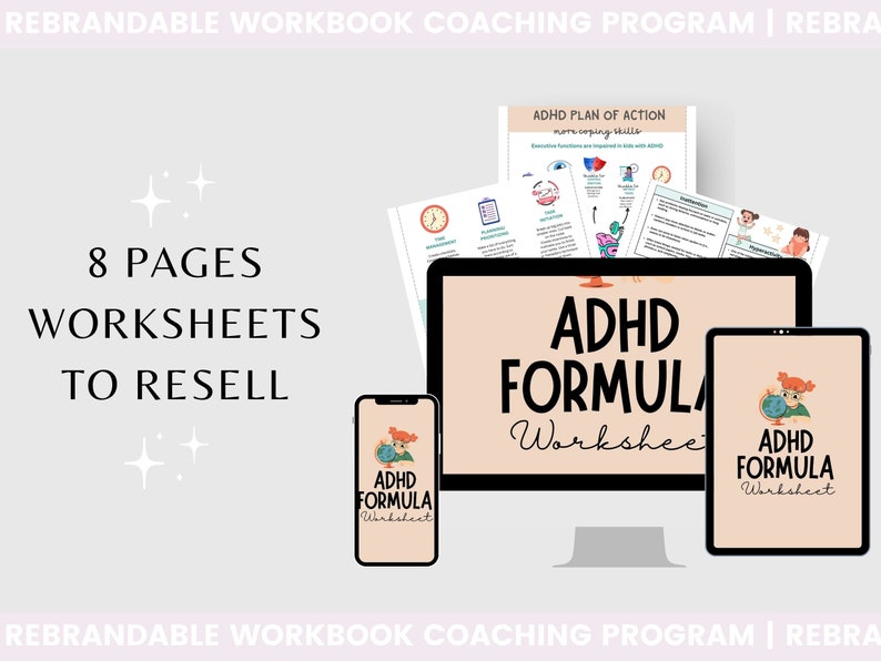 Coaching Program, ADHD Formula Worksheet, Done for You Ebook, Workbook ...