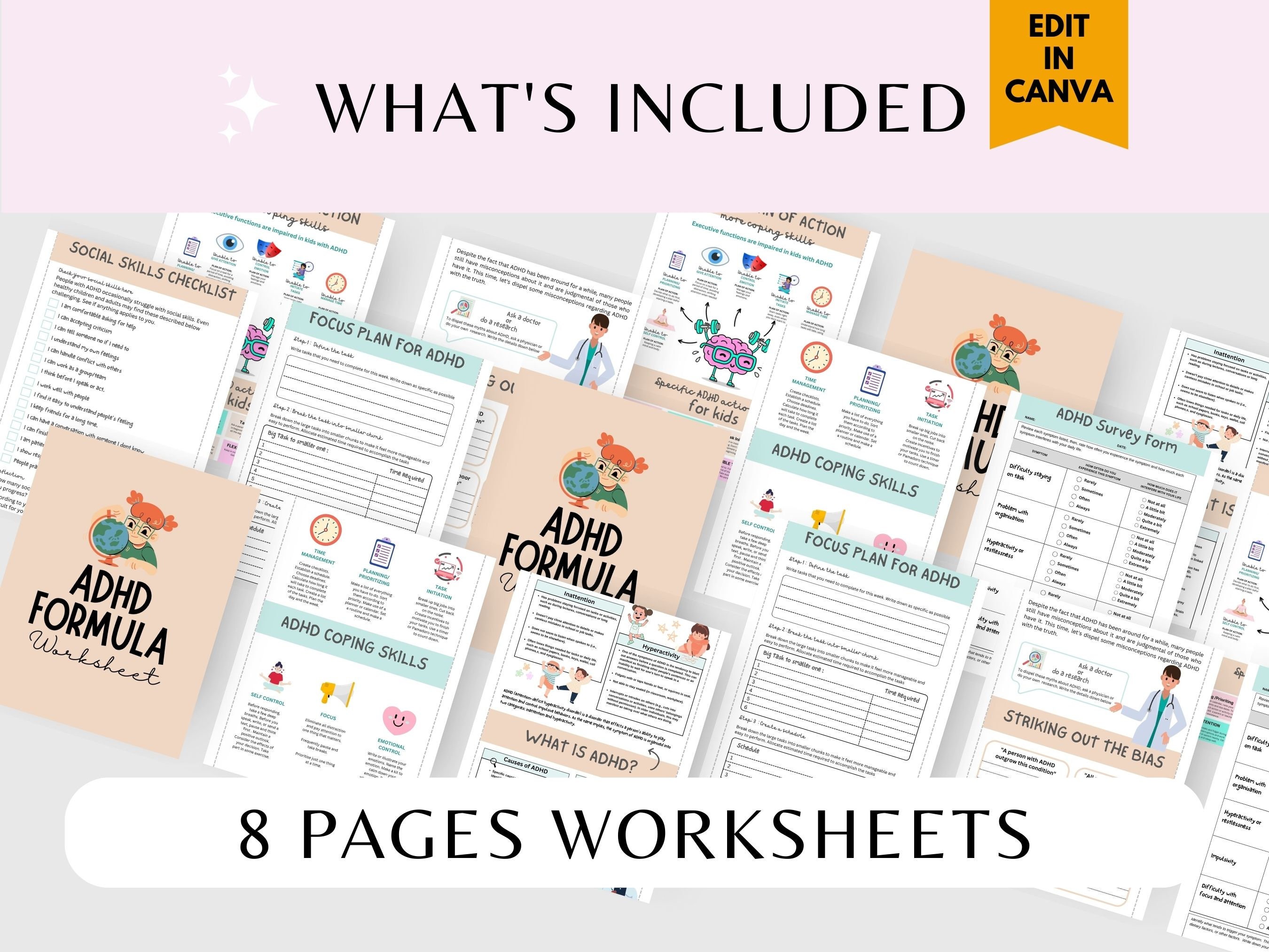Coaching Program, ADHD Formula Worksheet, Done for You Ebook, Workbook ...