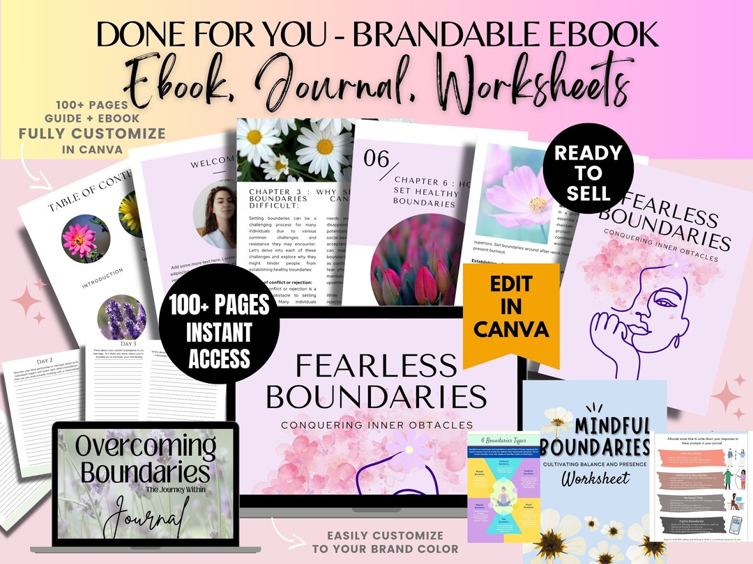 Boundaries Workbook Mental Health and Self-care Book Attachment Therapy ...