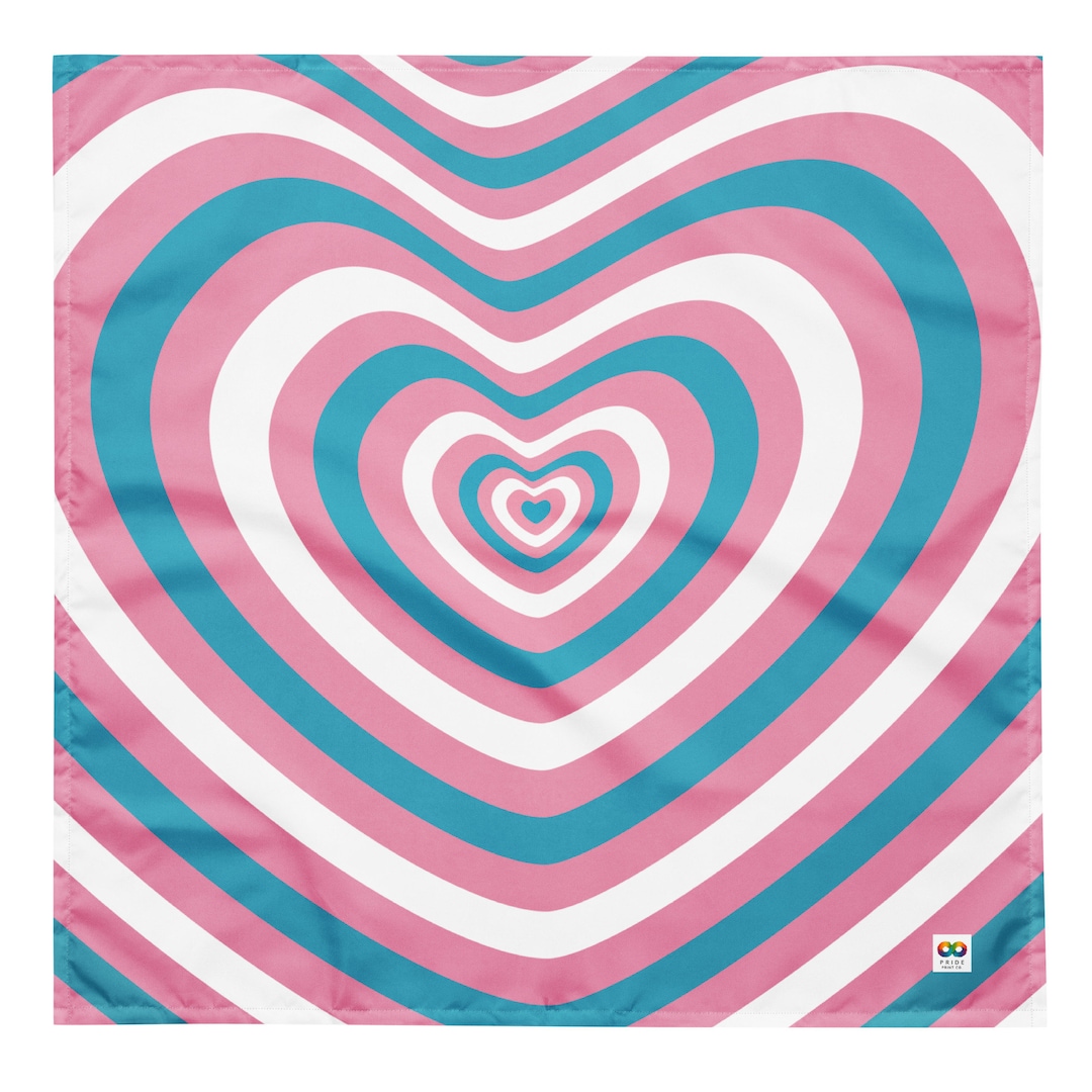 Trans Pride Heart Flag Bandana - Etsy