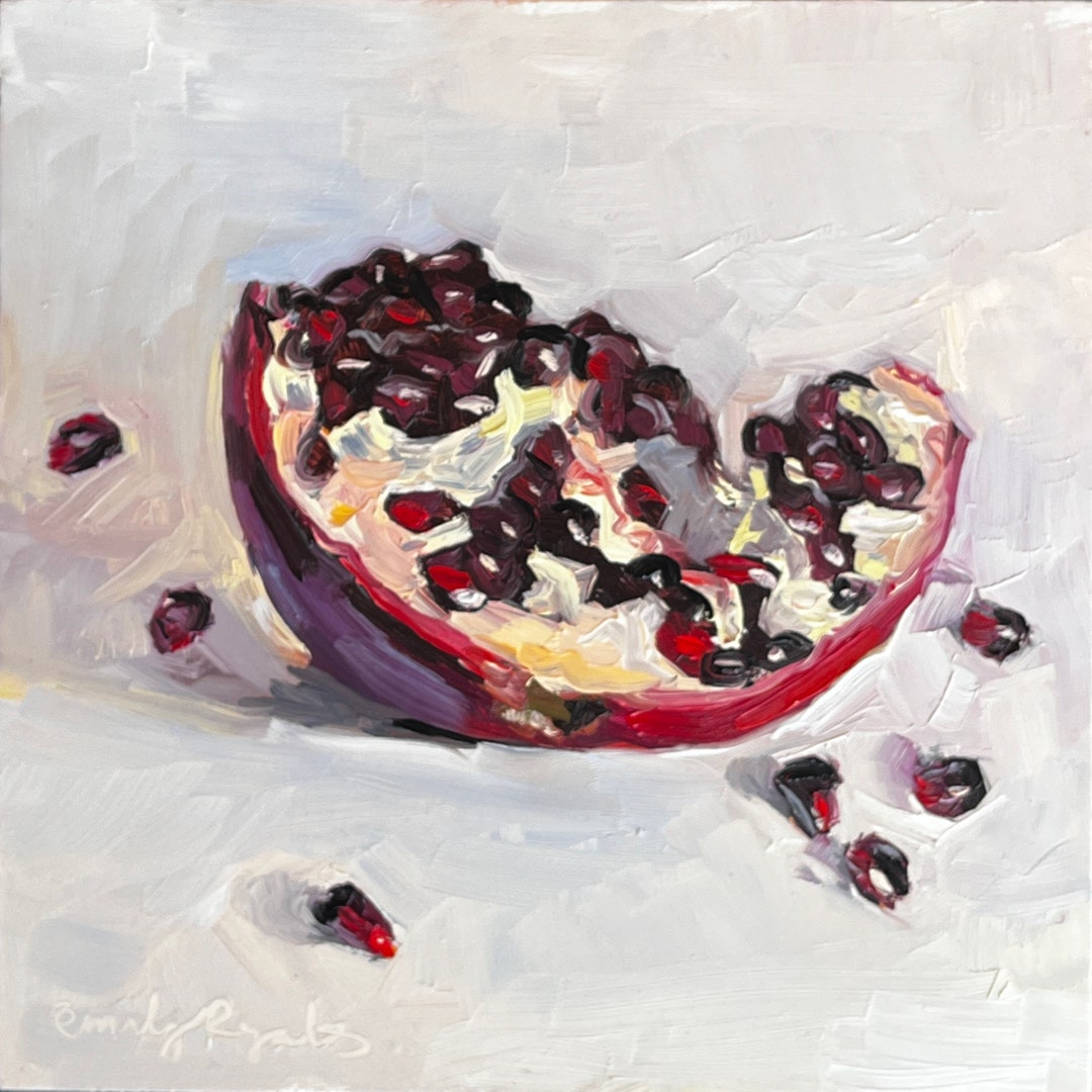 Pomegranate Still Life, Original Oil Painting, Food Art, Kitchen ...