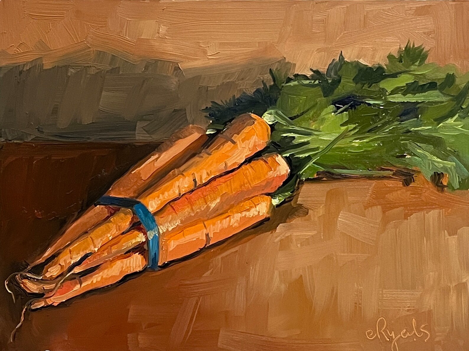 Carrot Painting, Original Oil Painting, Kitchen Art, Emily Ryals, Wet ...